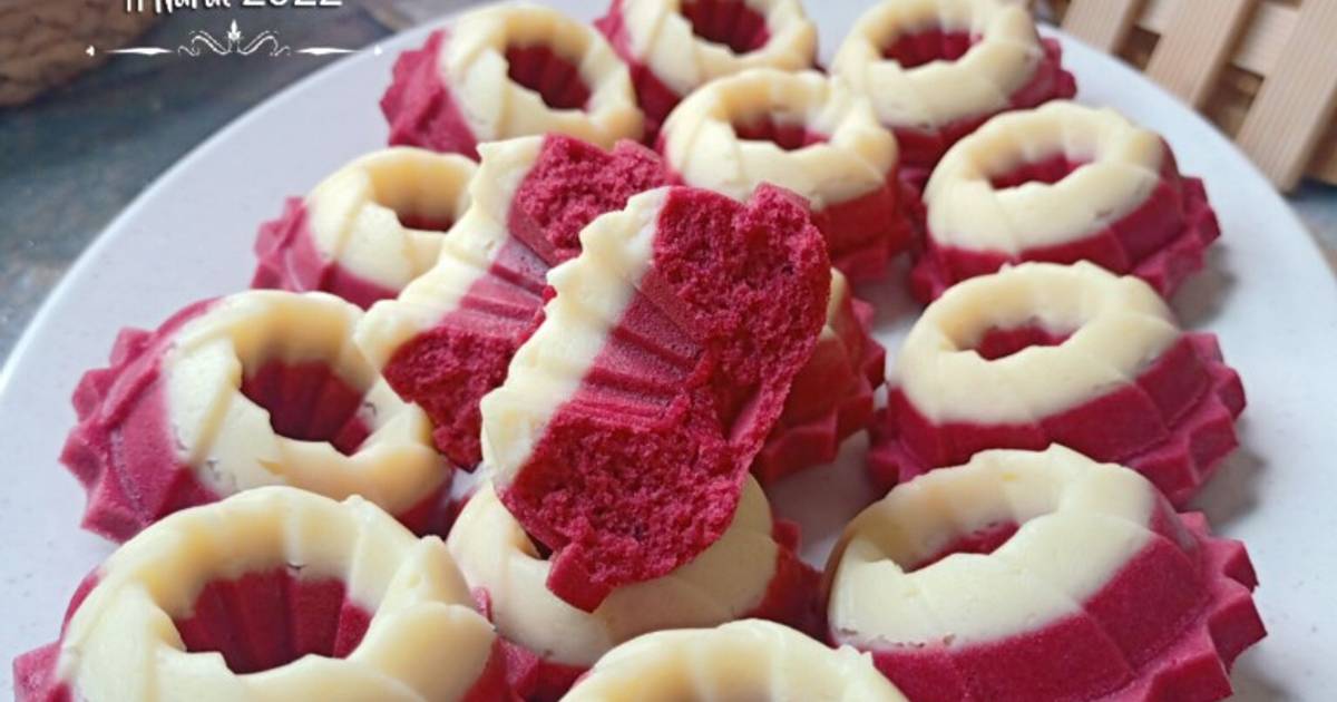 Resipi Kuih Puteri Ayu Red Velvet Cheese Sukatan Cawan oleh mamy ...