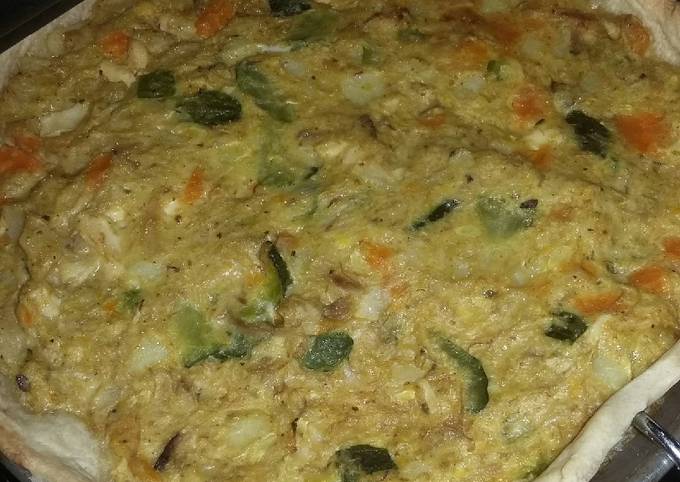 Tarta de pollo y verdura Receta de Cinthia Quinteros- Cookpad