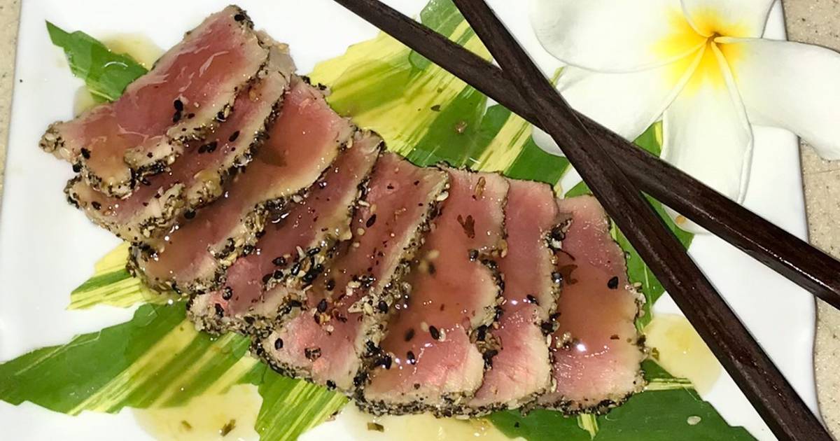 Seared Yellowtail tuna With mango habanero sauce Recipe by Gary’s ...