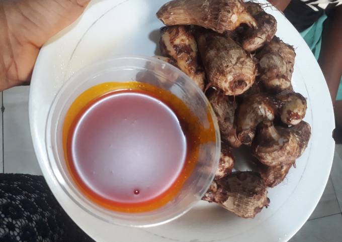 Cocoyam with red oil Recipe by Uju - Cookpad