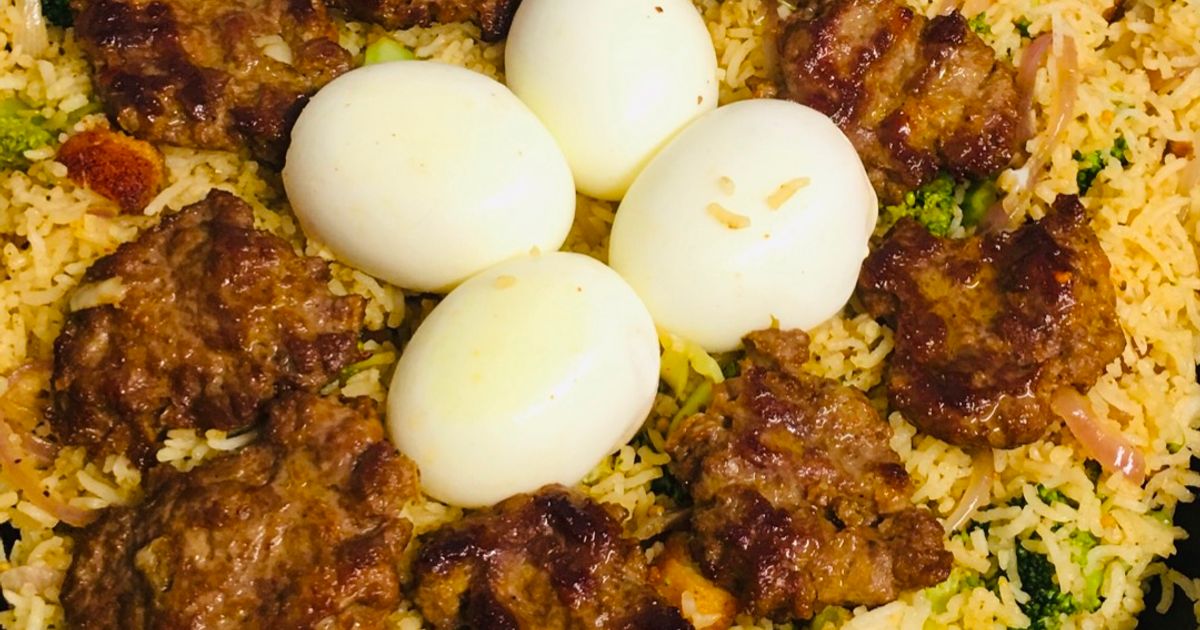 Veg Rice With Eggs And Keema Bora Recipe by F.B - Cookpad
