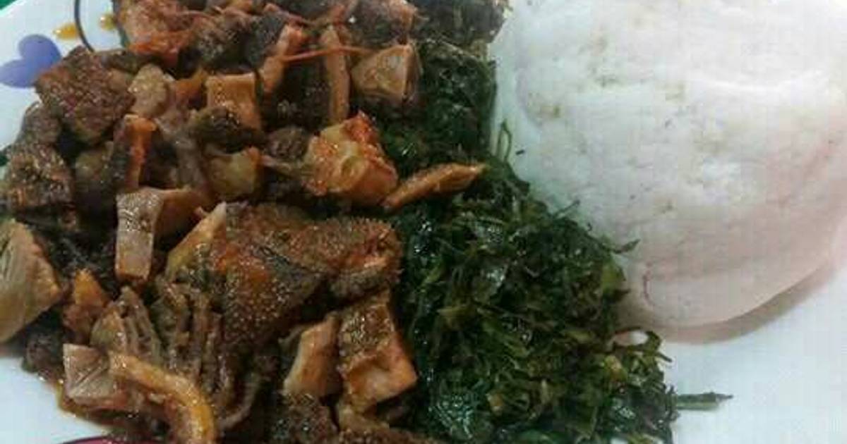 Ugali served with matumbo and kales Recipe by Josephine - Cookpad