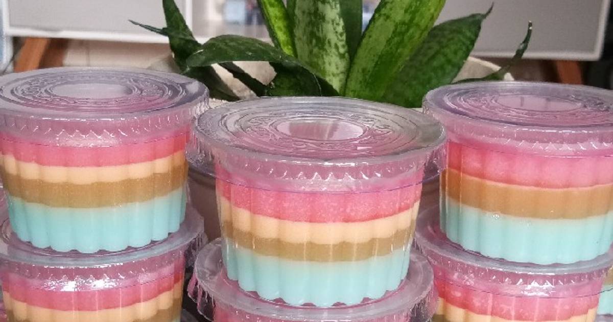 Resep Puding silky pelangi oleh Egga Primanda - Cookpad