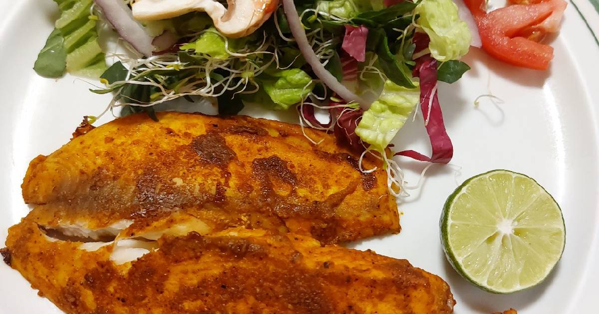 Filete De Pescado Marinado Con Ensalada Receta de LuzMa SG- Cookpad