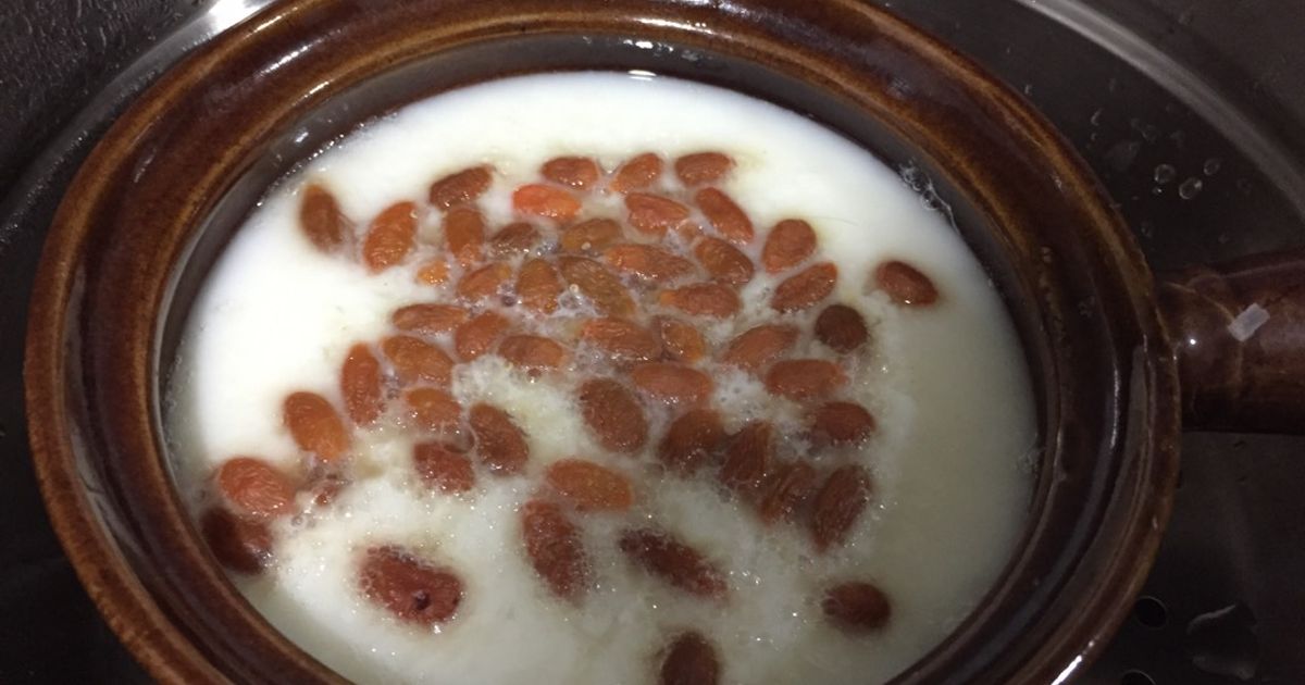 Steam Egg White With Goji Berry And Ginko Nuts Recipe By Ratna Yang
