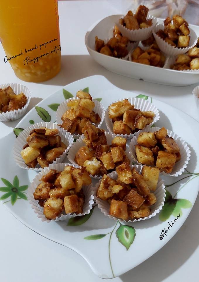 Resep Caramel bread popcorn (pinggiran roti) oleh Arlina - Cookpad