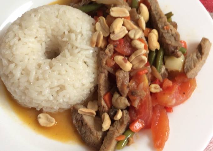 Chapsui de carne con arroz 🍚 graneado Receta de Maria Paz Dominguez ...