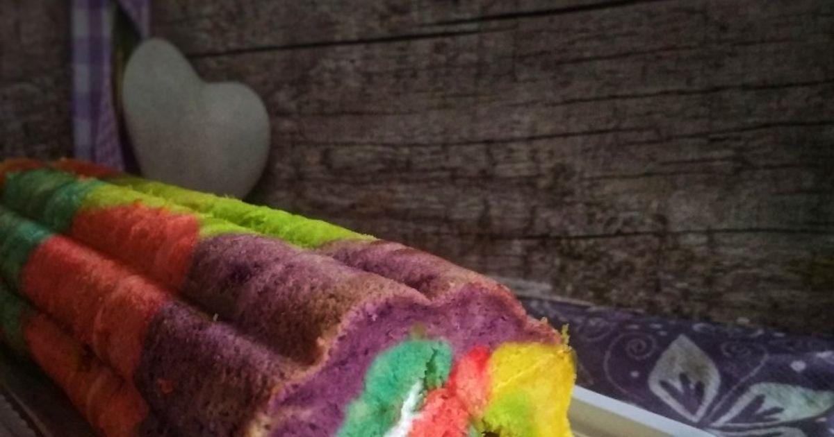 Resep Sakura Rainbow Roll Cake oleh Saturday.april_14 - Cookpad