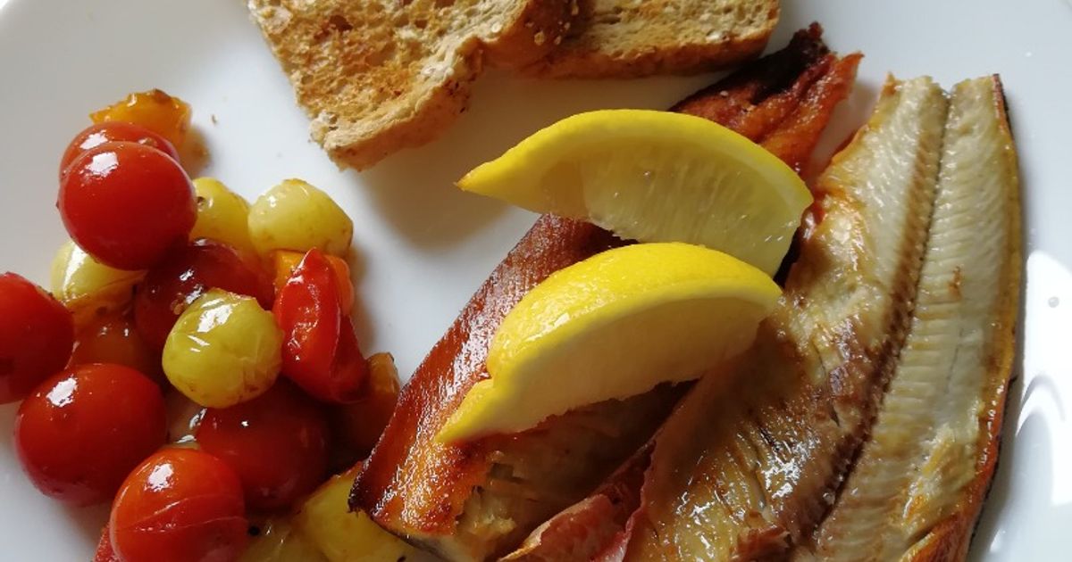 Freshly Grilled Manx Kippers With Balsamic Mixed Tomatoes Recipe by ...