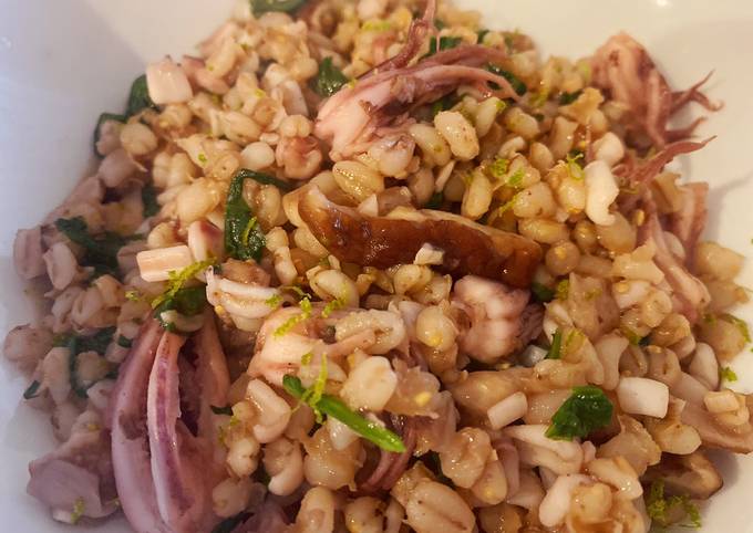 Cebada perlada con calamarcitos y shiitake Receta de Lub- Cookpad