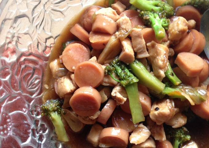 Resep Ayam Sosis Saos black pepper oleh Diona Fidelia - Cookpad