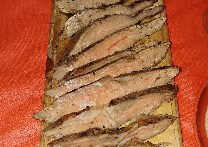 Flank Steak de res al carbón Receta de Hairo B.- Cookpad