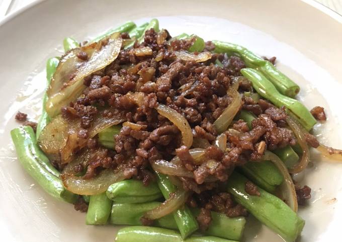 Resep Buncis tumis daging sapi giling oleh DEWI SEPTI - Cookpad