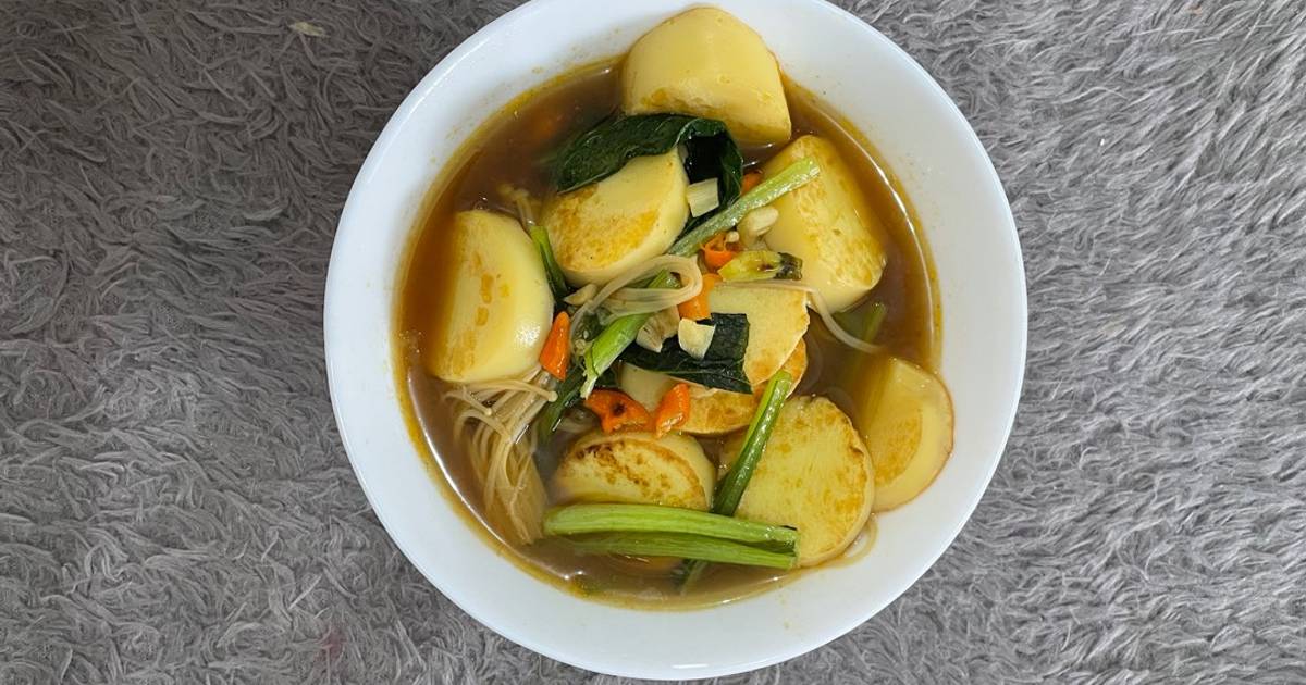 Resep 3. Tumis jamur enoki, sayur sawi, dan tofu (Defisit Kalori) oleh ...