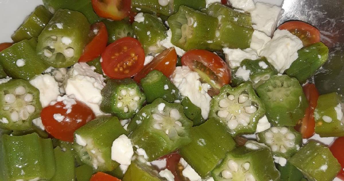 Ensalada de quimbonbó (ocra) con queso feta y tomaticos cherry Receta ...