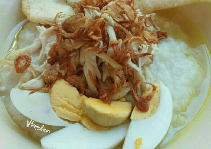 Resep Bubur Ayam Kuah Kuning oleh VKitchen - Cookpad