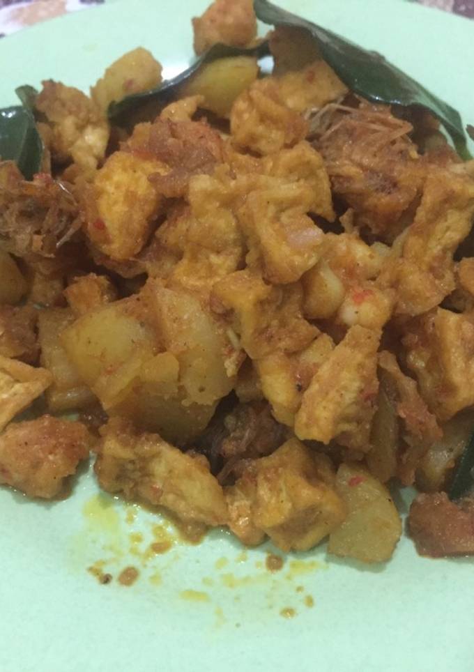 Resep Udang, kentang, tahu sambel goreng oleh Wndari 92 - Cookpad