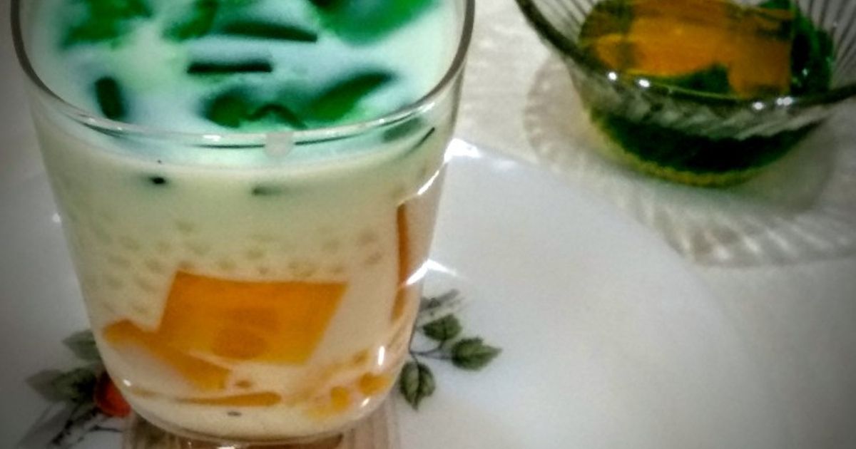 Sago Milk And Jelly Drink Recipe by Maninder Kaur Bawa.
