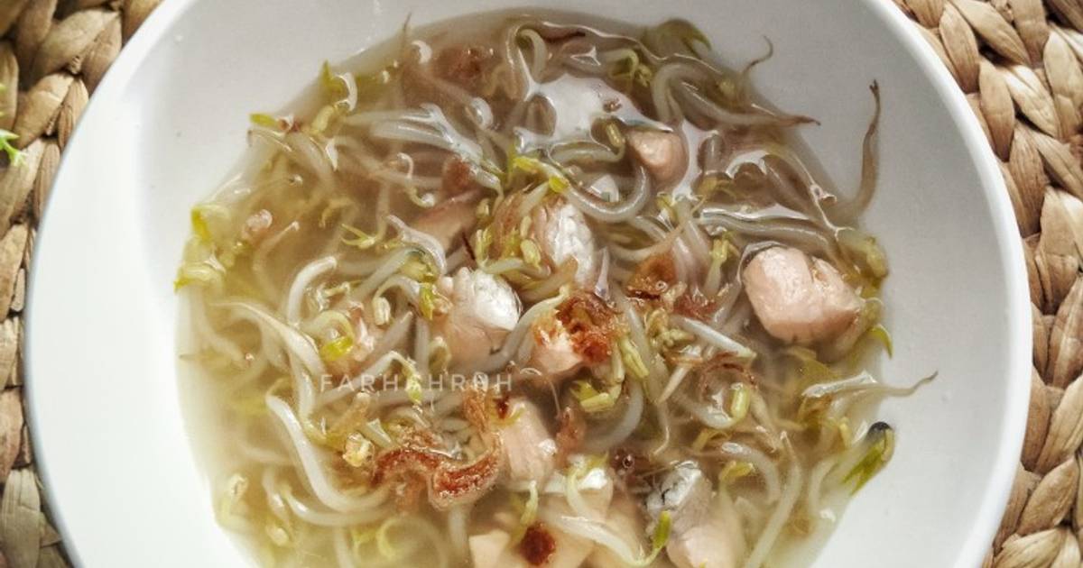 Resep Sup Tauge Salmon (Menu Balita, MPasi) oleh Farhah - Cookpad
