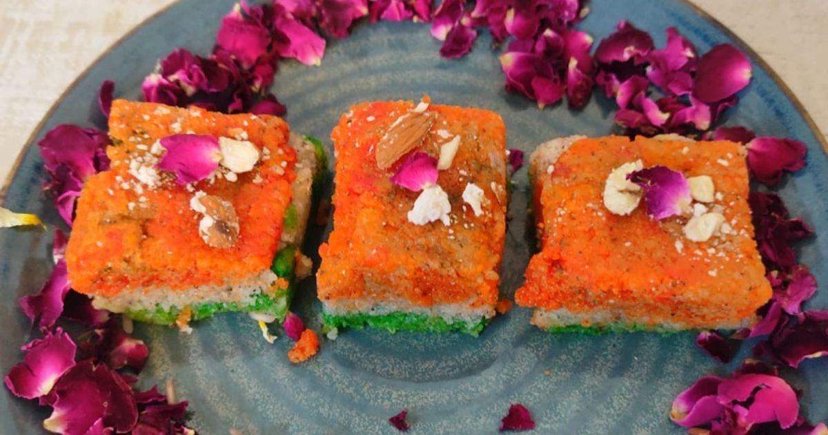 Tri Color Nariyal Burfi Recipe by Mitali - Cookpad