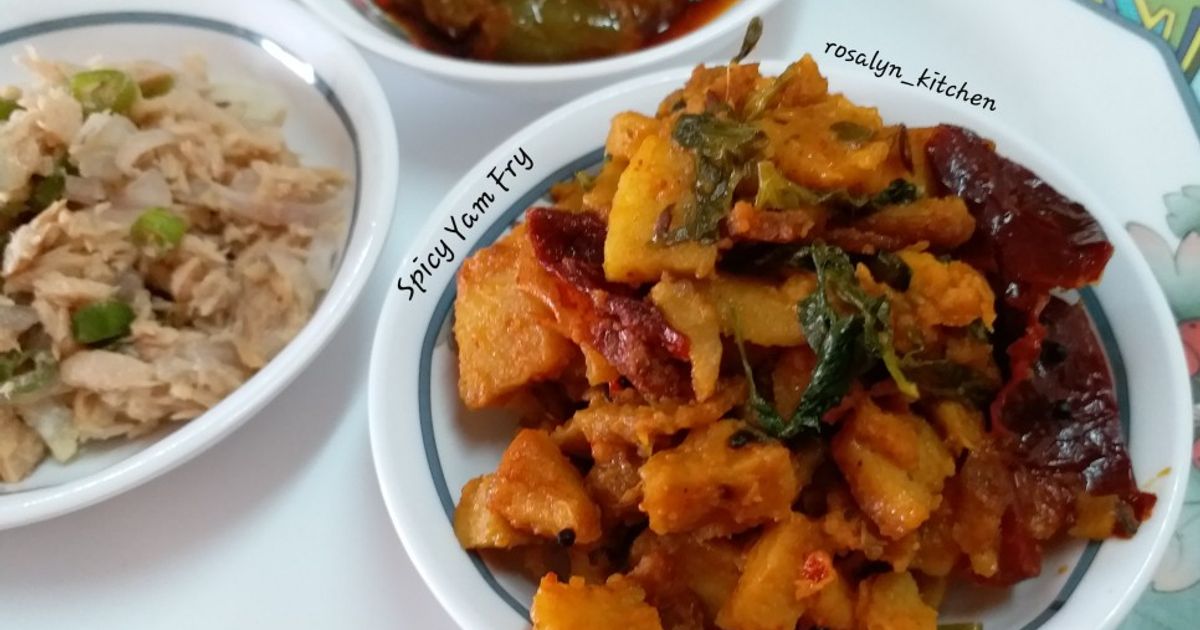 Spicy Yam Fry Recipe by Rosalyn John - Cookpad