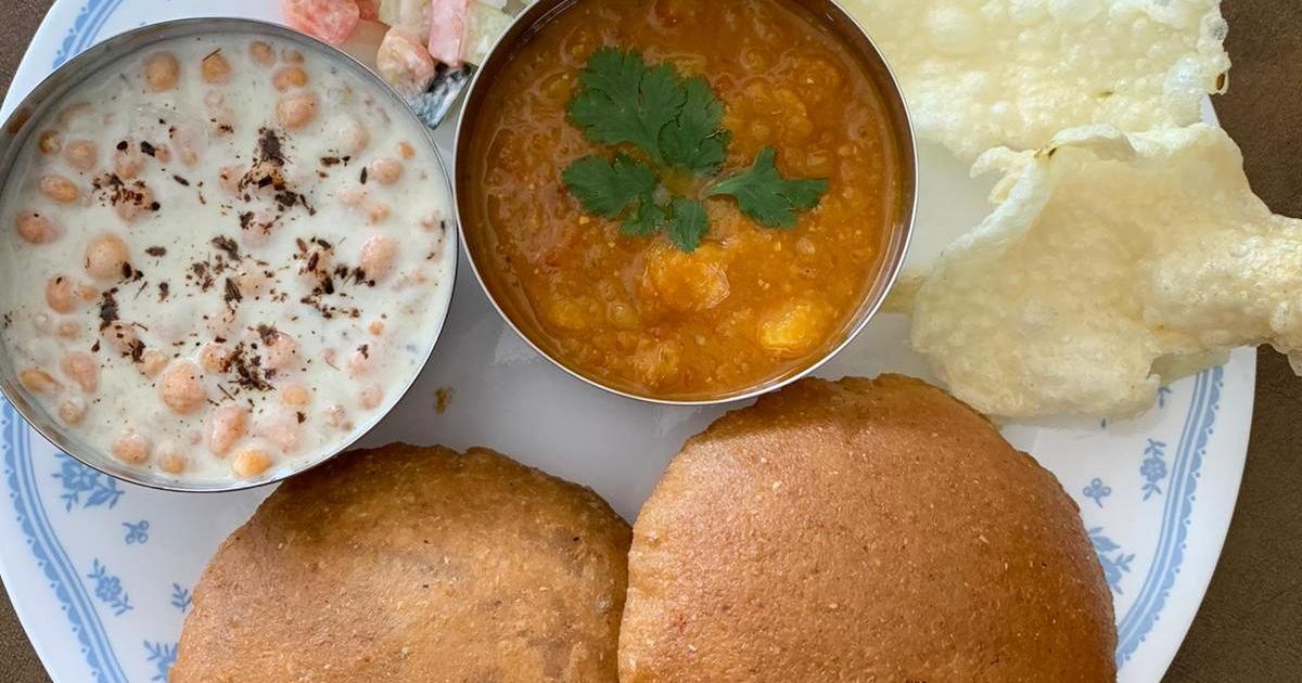 Traditional Thali(bedmi Puri,Aloo Ki Subji With Raita) Recipe by Simmi ...