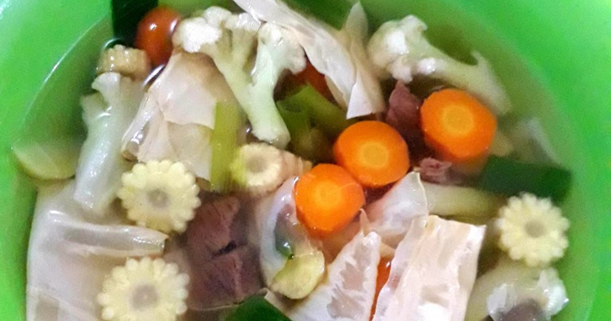 Resep Sup Sapi Kembang Tahu oleh BundaJena - Cookpad