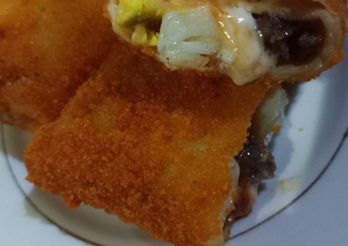 Resep Risol Mayo isi daging kebab+Telur rebus oleh Sarfina Alwainiy ...