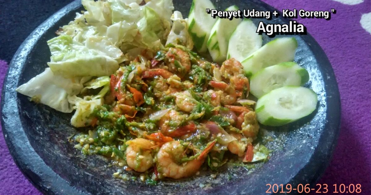 Resep "Penyet Udang + Kol Goreng" oleh Agnalia Hasbi - Cookpad