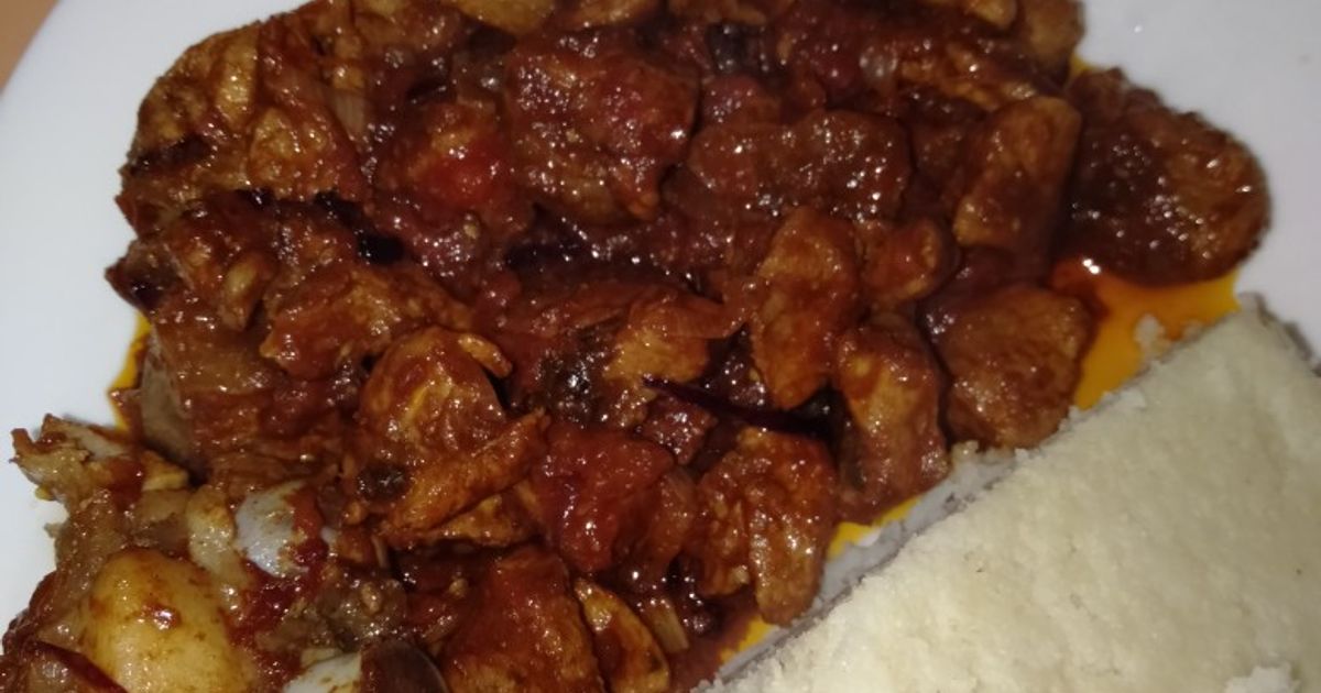 Pork Wet Fry With Ugali#4 Weeks Challenge Recipe by Jane Ngesa - Cookpad