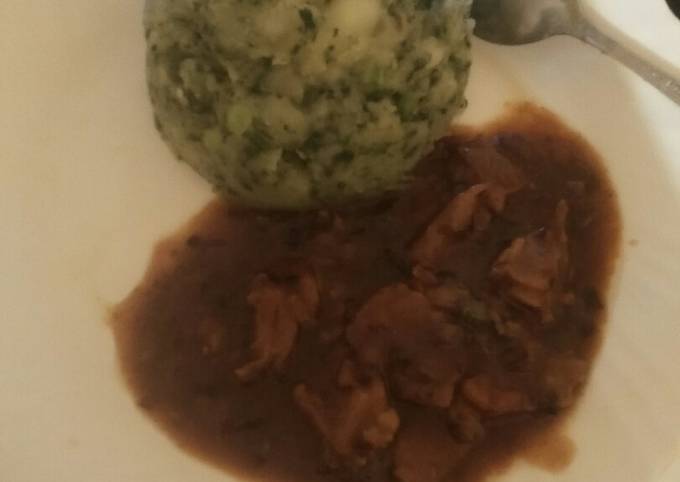 Mukimo and beef stew Recipe by branice ajanga - Cookpad