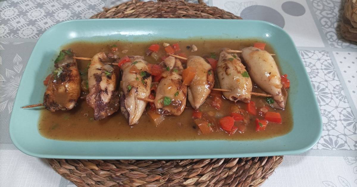 Chipirones rellenos mar y montaña Receta de Juan Cannas- Cookpad