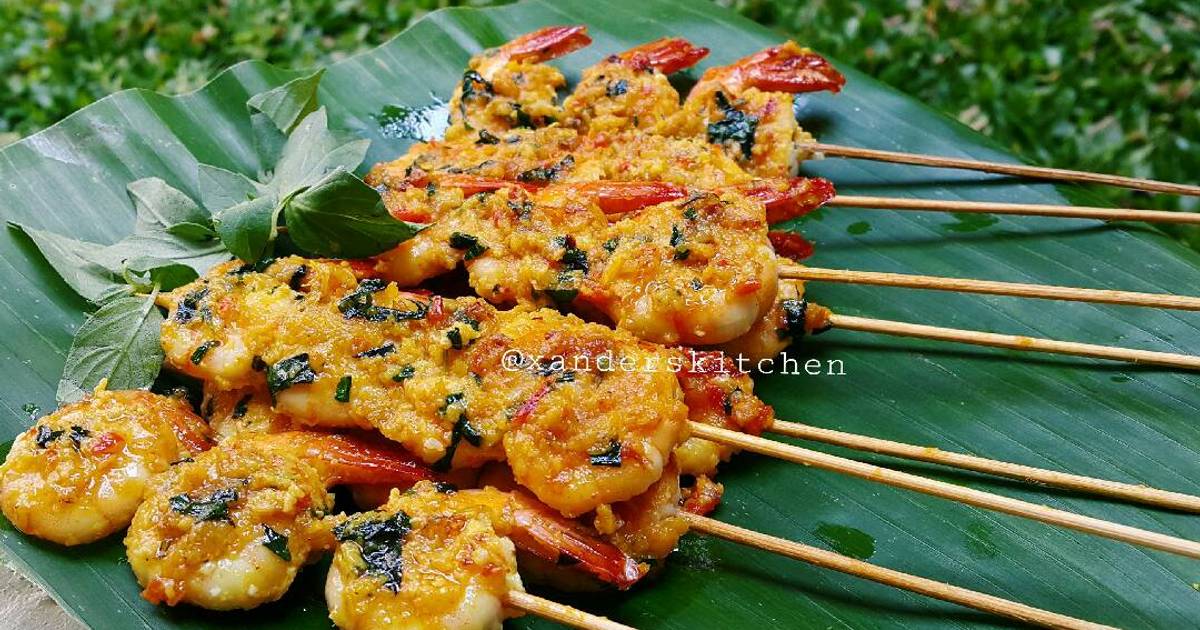 Resep sate udang enak berbumbu meresap