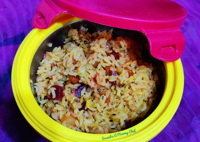 Beet-carrot rice for kids lunch box Recipe by Susmita Patnaik - Cookpad