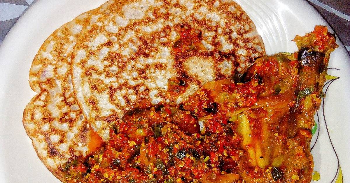 Gurasa da miyar ganye girki daga Khadija Habibie - Cookpad