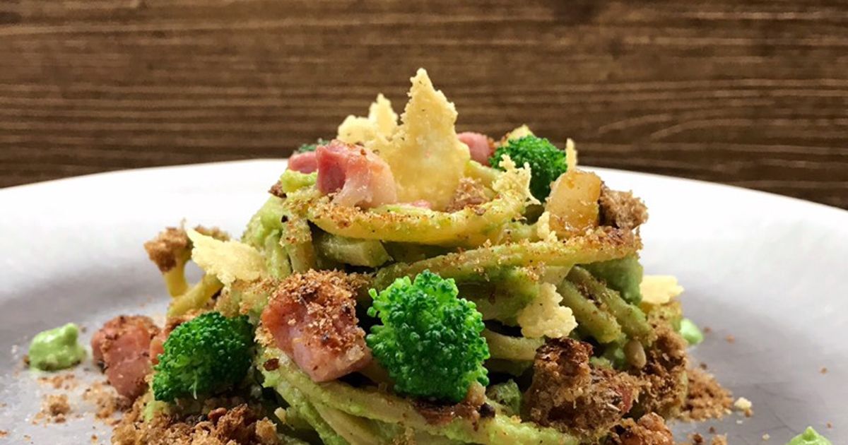 Square Spaghetti With Broccoli Pesto And Pancetta Recipe By Ale Dietro ...