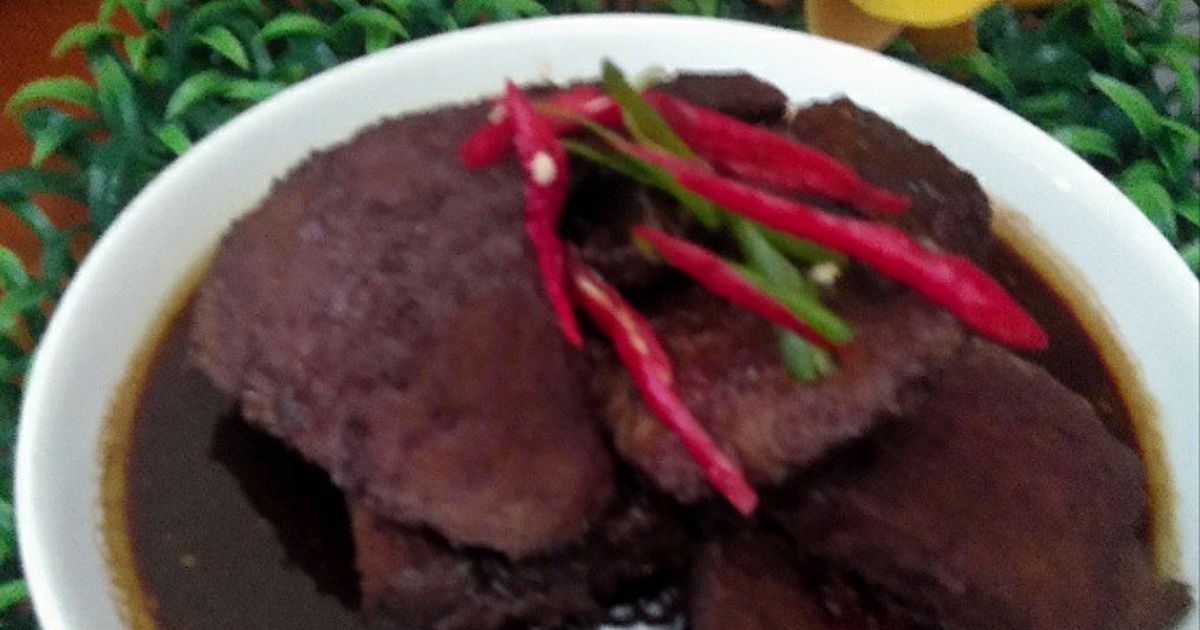 Resep Hati Sapi Masak Kecap oleh Mamah Aura - Cookpad