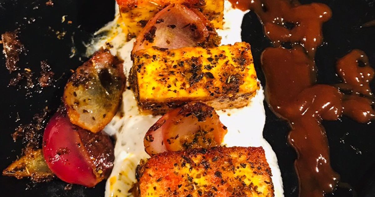 Basil Paneer Tikka Masala And Mint Yoghurt Recipe by Amrit Konsal - Cookpad