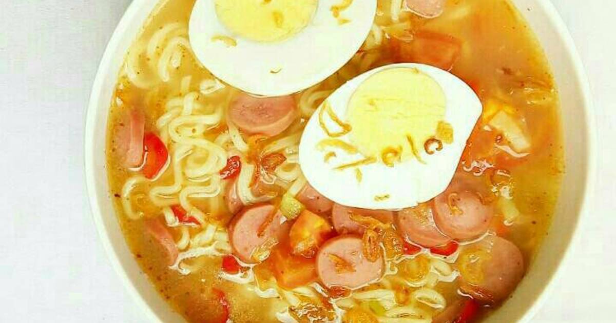 Resep Mie Rebus Sosis Telur oleh Faiz Rosyida - Cookpad