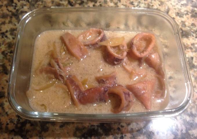 Potas en salsa de nata Receta de M.Jose- Cookpad