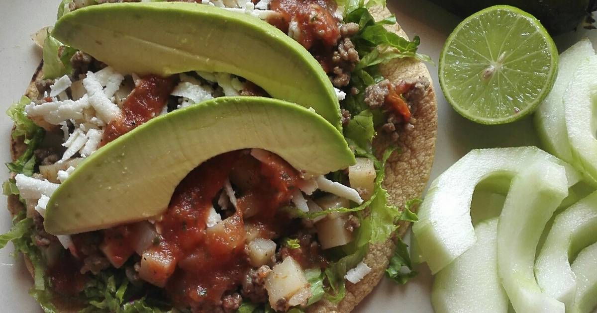 Tostada de res molida - 52 recetas caseras- Cookpad