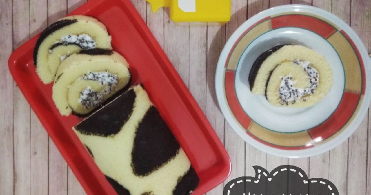 Resep Moo Moo Roll / Bolu Gulung Motif Sapi oleh Teta Giya Kharina ...
