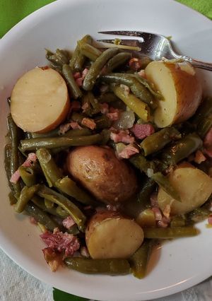 Kim's Green Beans, Ham And Potatoes Recipe by Kimberly Geiger Niehaus