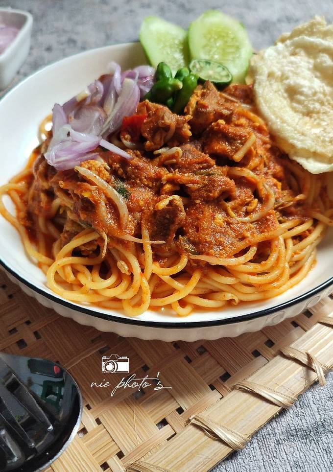 Resep Mie Aceh Spaghetti Daging Sapi oleh Nuniek Wijayanti - Cookpad
