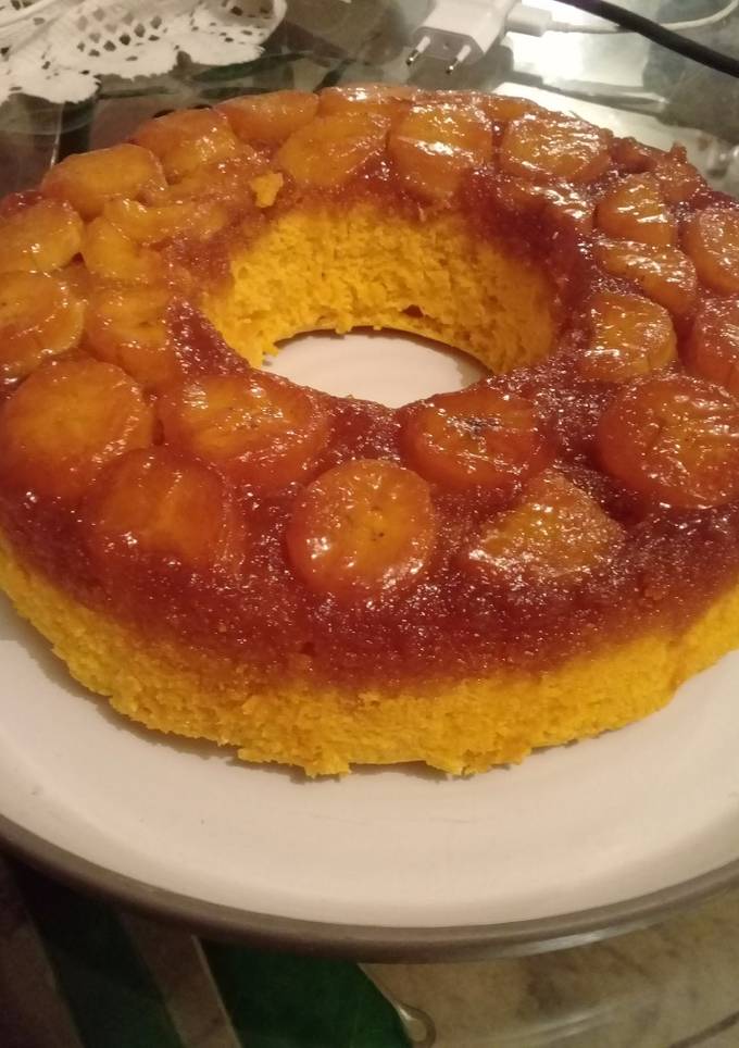 Torta invertida de banana Receta de Natalia Silvera- Cookpad