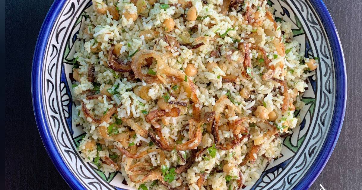 Riz sauvage & basmati avec pois chiches, raisins secs et herbes ...