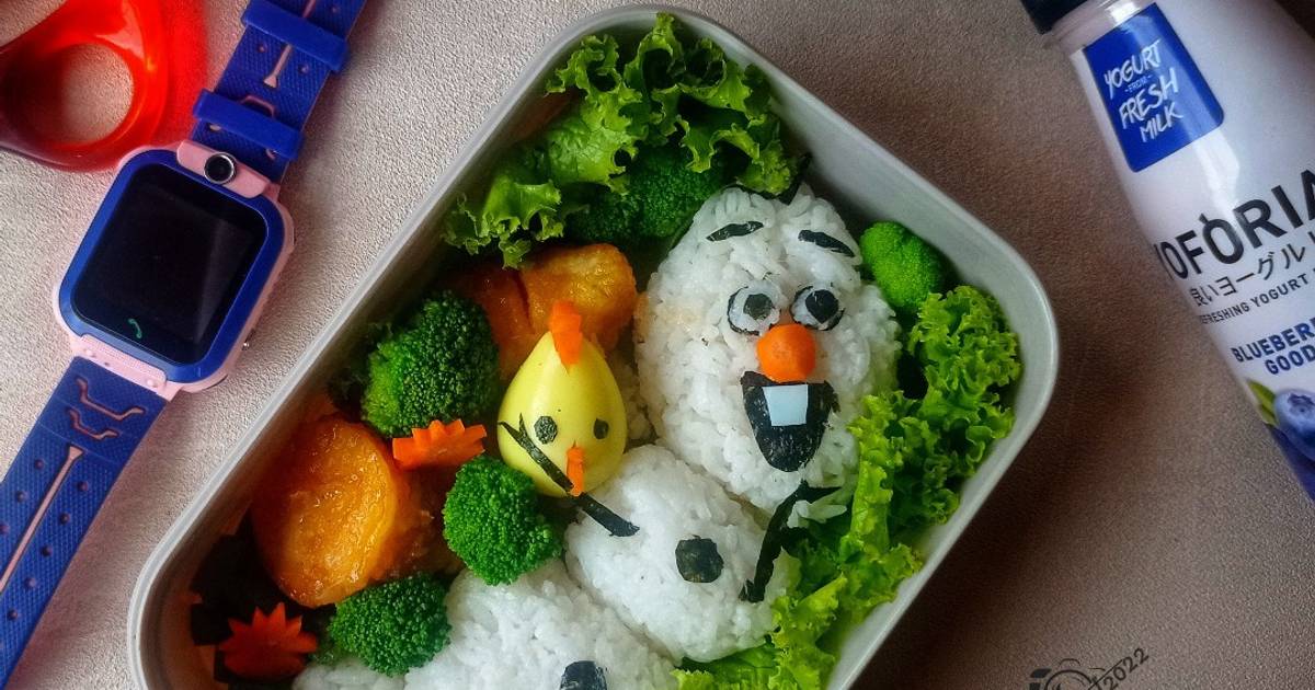 Resep Bento Handmolding (Karakter olaf) oleh Mama Nia - Cookpad
