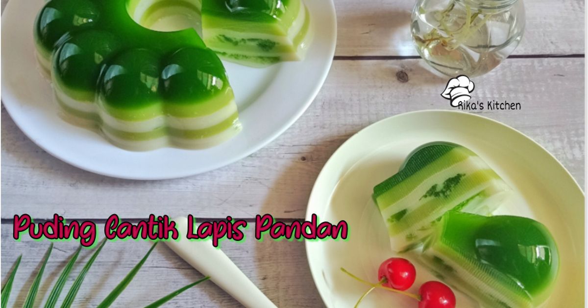 Resep Puding Cantik Lapis Pandan oleh Rika's Kitchen - Cookpad