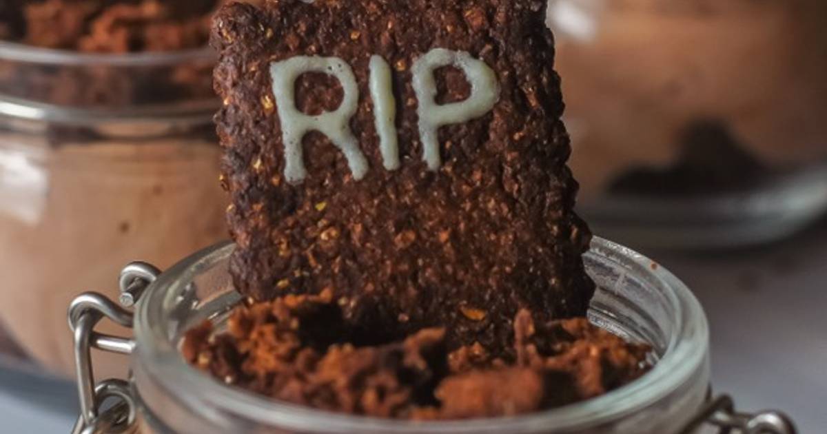 Vasitos de chocolate RIP Halloween Receta de Nuritmica.fit- Cookpad