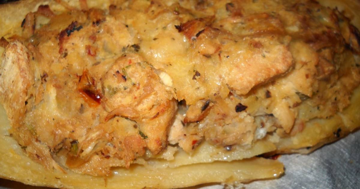 Papa rellena con pollo Receta de La profe Luisa- Cookpad